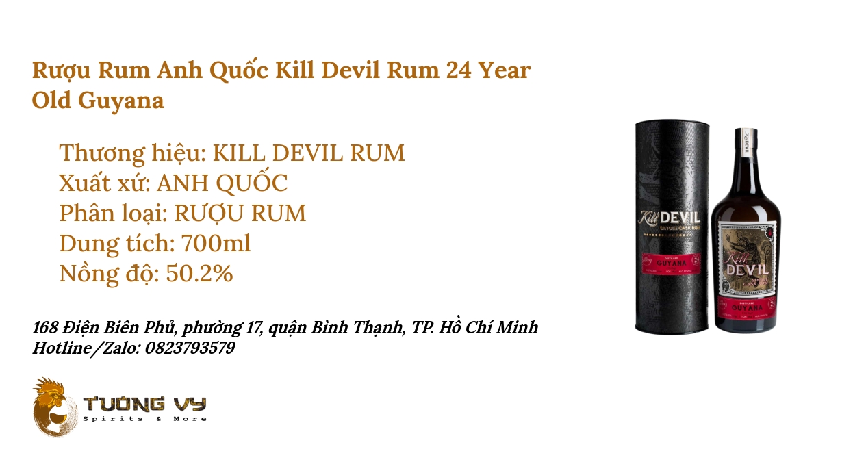 Rượu Rum Anh Quốc Kill Devil Rum 24 Year Old Guyana