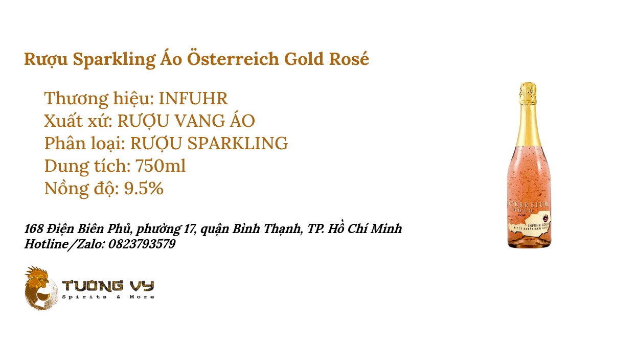 Rượu Sparkling Áo Österreich Gold Rosé