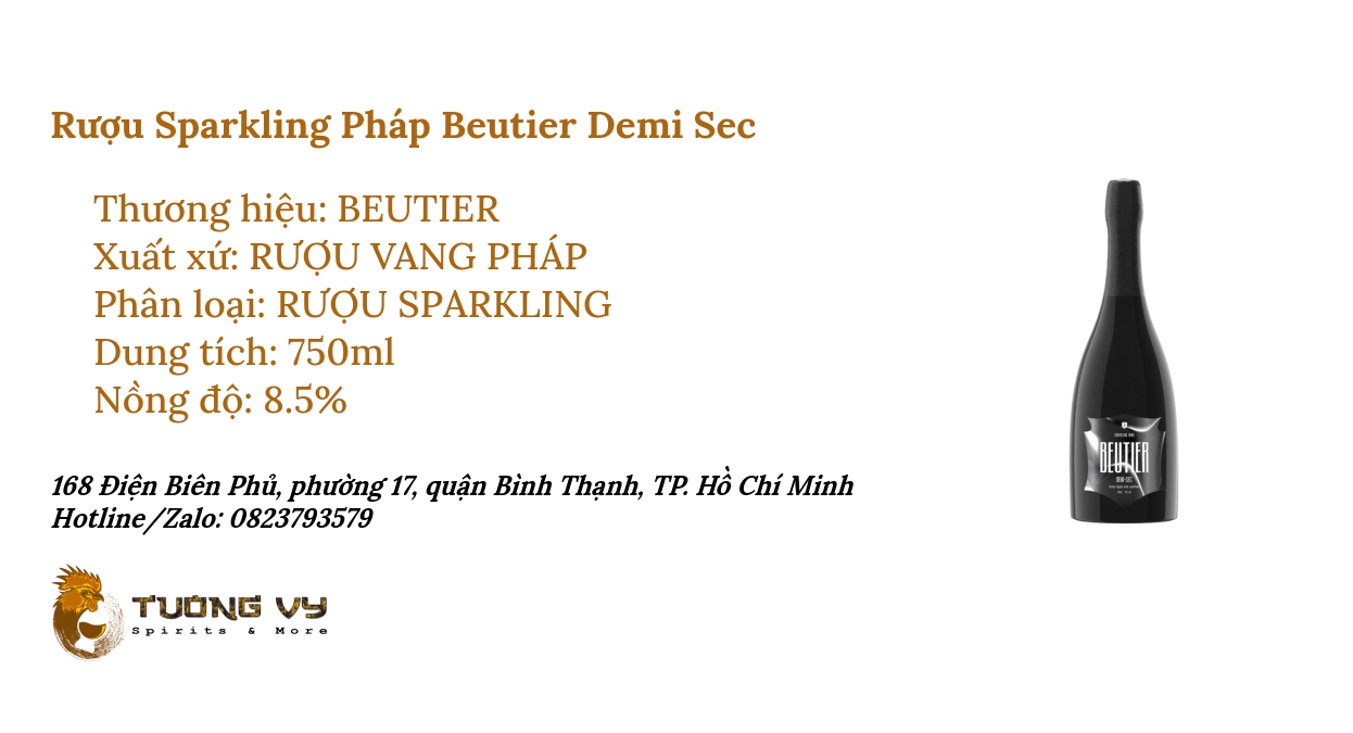Rượu Sparkling Pháp Beutier Demi Sec