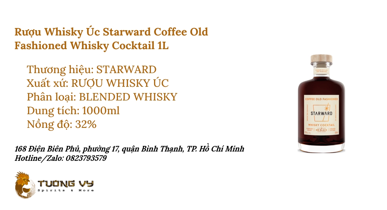 Rượu Whisky Úc Starward Coffee Old Fashioned Whisky Cocktail 1L