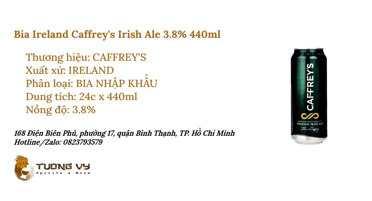 Bia Ireland Caffrey's Irish Ale 3.8% 440ml