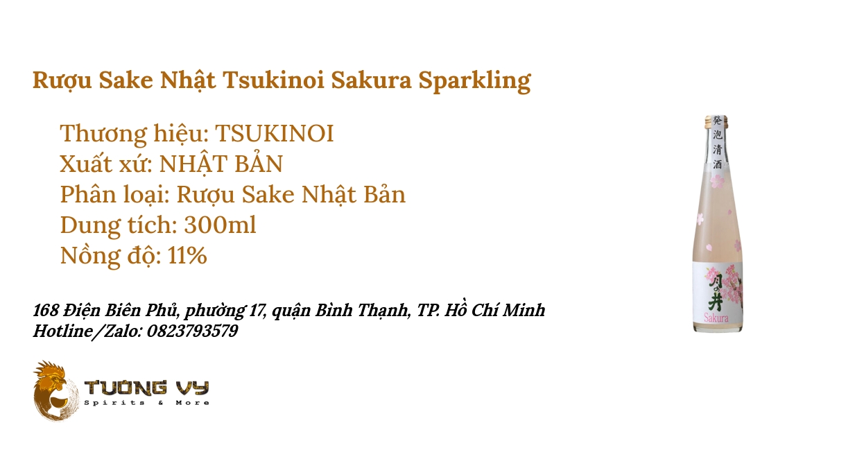 Rượu Sake Nhật Tsukinoi Sakura Sparkling