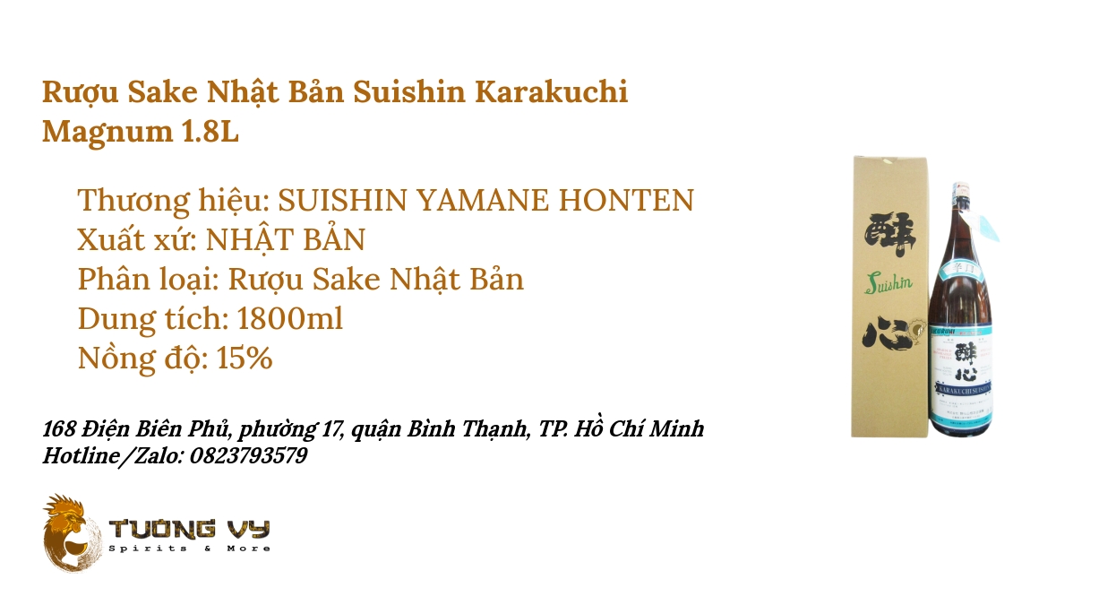 Rượu Sake Nhật Bản Suishin Karakuchi Magnum 1.8L