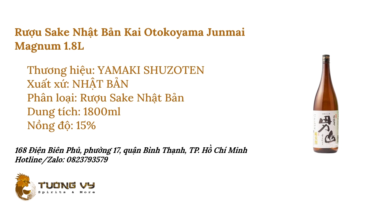 Rượu Sake Nhật Bản Kai Otokoyama Junmai Magnum 1.8L