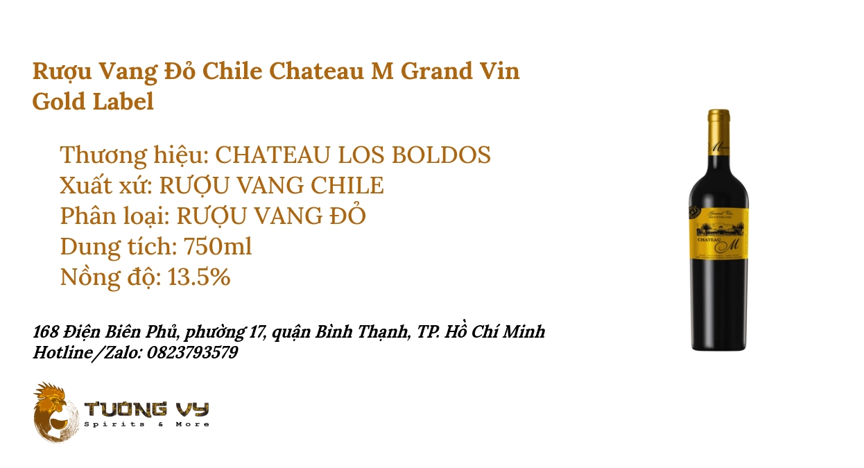 Rượu Vang Đỏ Chile Chateau M Grand Vin Gold Label