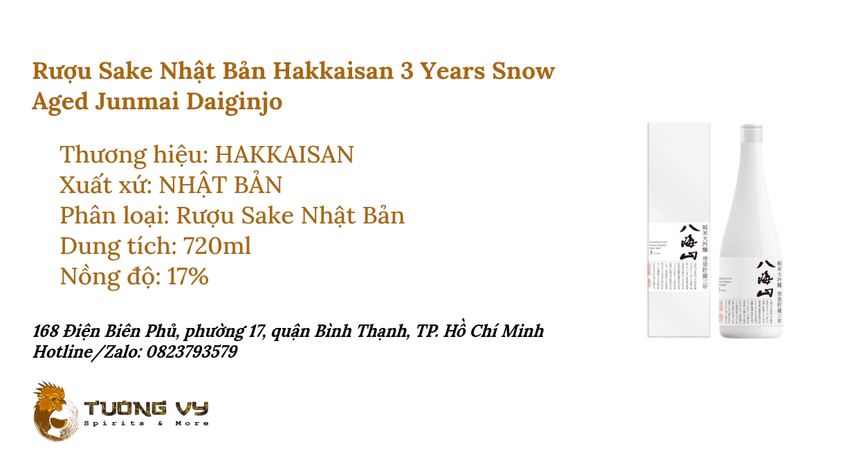 Rượu Sake Nhật Bản Hakkaisan 3 Years Snow Aged Junmai Daiginjo