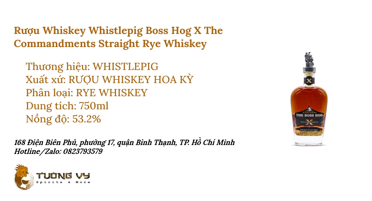 Rượu Whiskey Whistlepig Boss Hog X The Commandments Straight Rye Whiskey