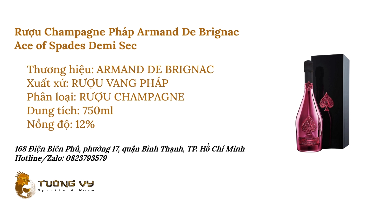 Rượu Champagne Pháp Armand De Brignac Ace of Spades Demi Sec