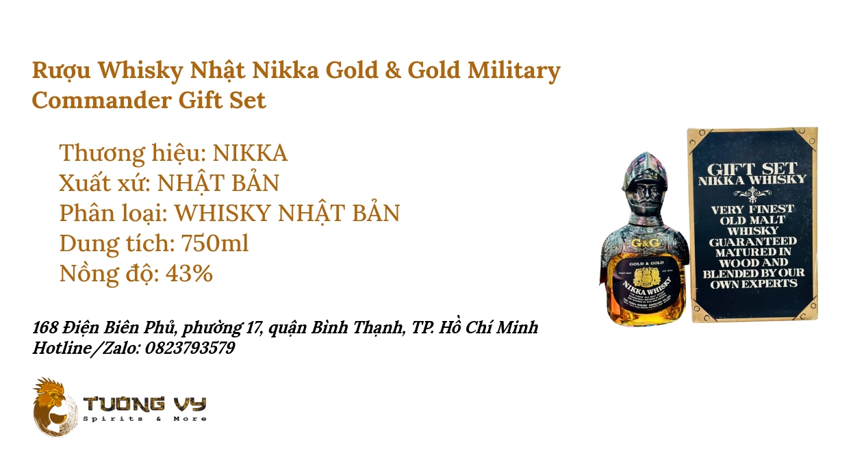 Rượu Whisky Nhật Nikka Gold & Gold Military Commander Gift Set