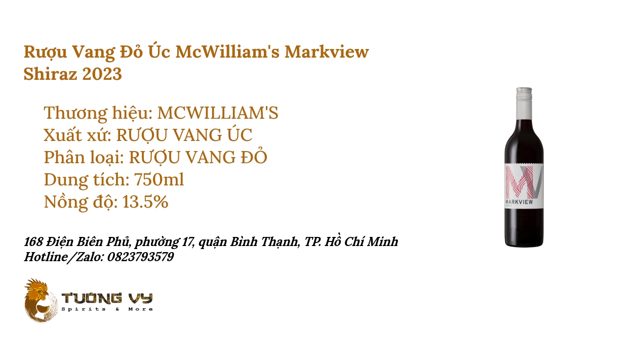 Rượu Vang Đỏ Úc McWilliam's Markview Shiraz 2023