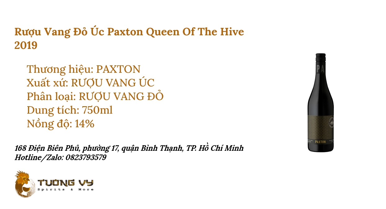 Rượu Vang Đỏ Úc Paxton Queen Of The Hive 2019