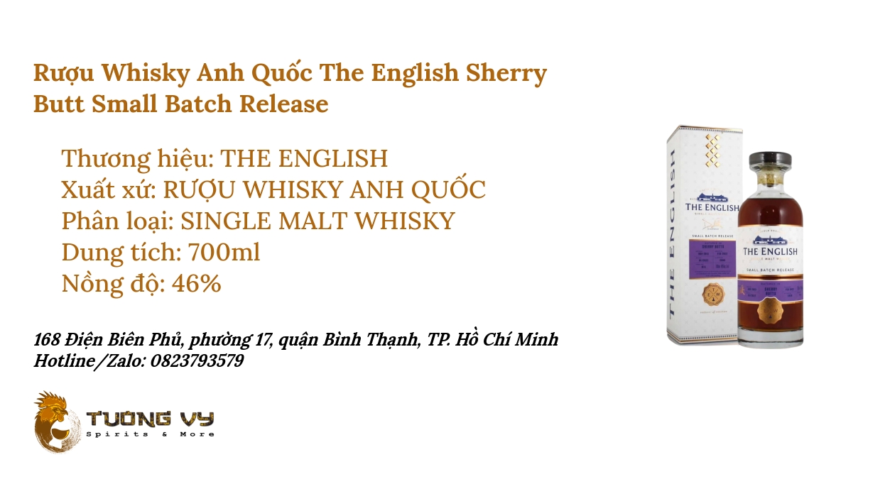 Rượu Whisky Anh Quốc The English Sherry Butt Small Batch Release