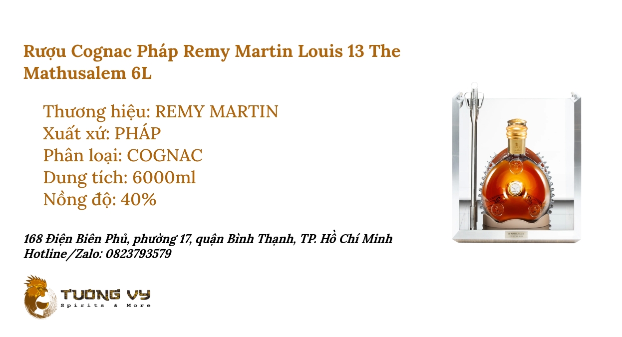 Rượu Cognac Pháp Remy Martin Louis 13 The Mathusalem 6L