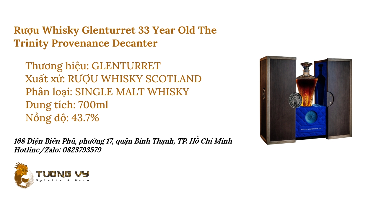 Rượu Whisky Glenturret 33 Year Old The Trinity Provenance Decanter
