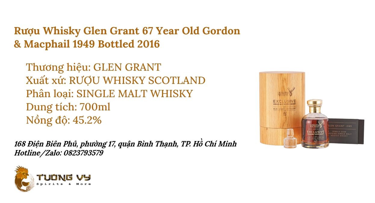 Rượu Whisky Glen Grant 67 Year Old Gordon & Macphail 1949 Bottled 2016