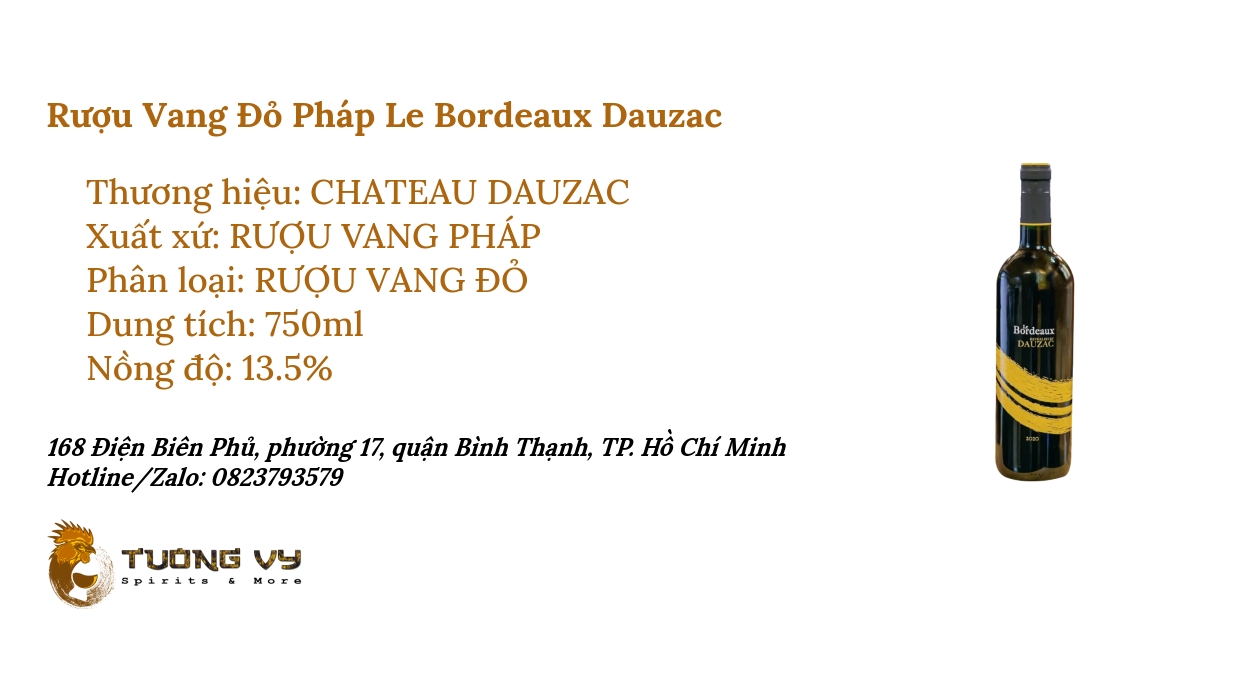 Rượu Vang Đỏ Pháp Le Bordeaux Dauzac