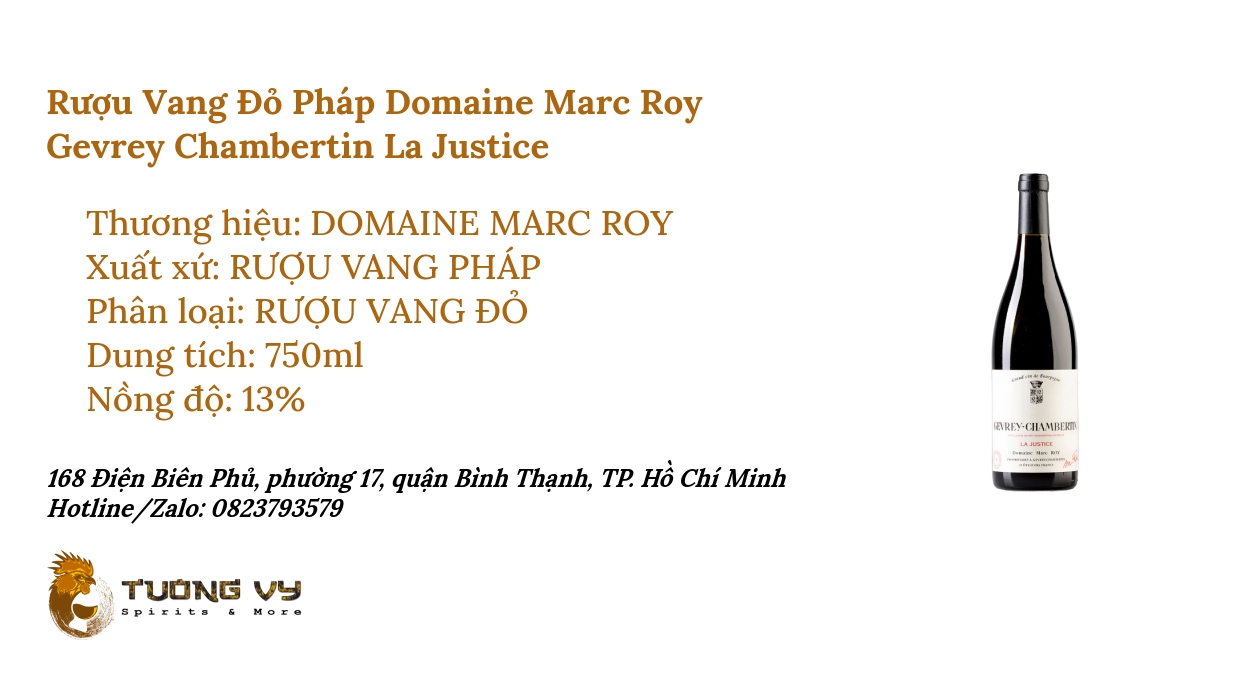 Rượu Vang Đỏ Pháp Domaine Marc Roy Gevrey Chambertin La Justice