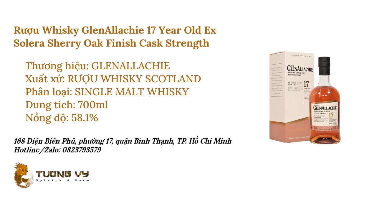 GlenAllachie 17 Year Old Ex Solera Sherry Oak Finish Cask Strength