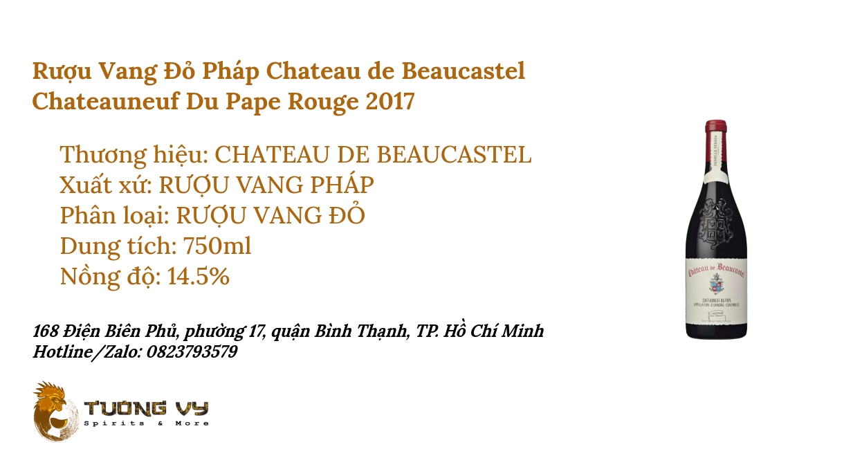 Vang Đỏ Chateau de Beaucastel Chateauneuf Du Pape Rouge 2017 - Rượu ...