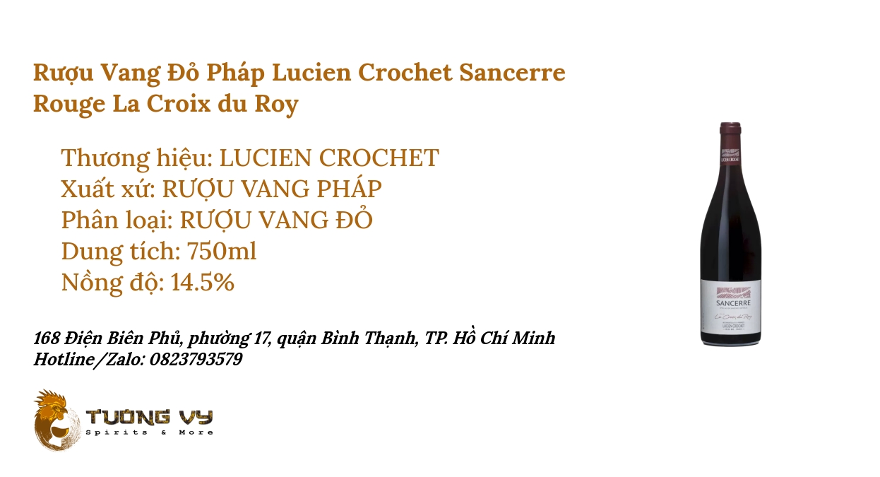 Lucien Crochet Sancerre Rouge La Croix du Roy - Rượu Tường Vy