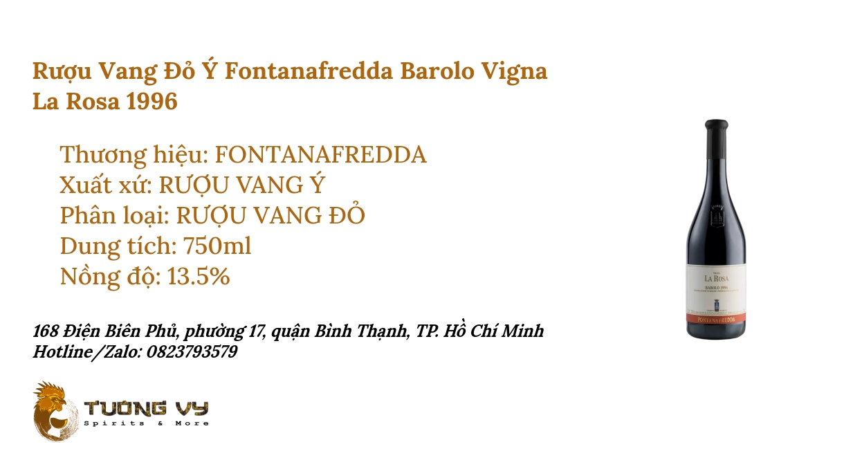 Fontanafredda Barolo Vigna La Rosa 1996 - Rượu Tường Vy