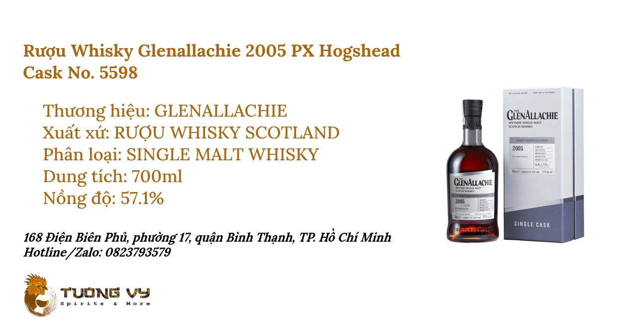 Glenallachie 2005 PX Hogshead Cask No. 5598 - Rượu Tường Vy