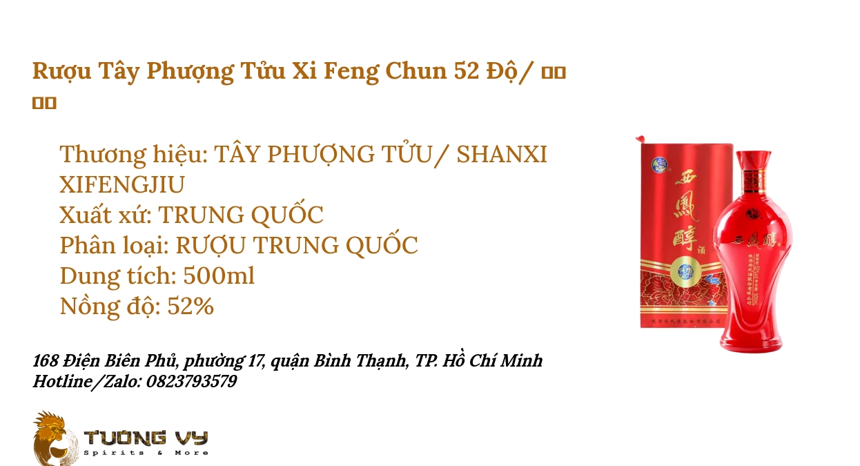 Rượu Tây Phượng Tửu Xi Feng Chun 52 Độ - Rượu Tường Vy
