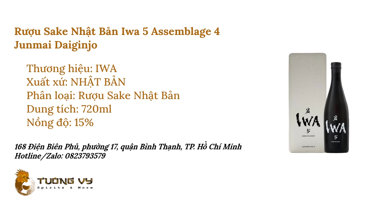 Rượu Sake Nhật Bản Iwa 5 Assemblage 4 Junmai Daiginjo