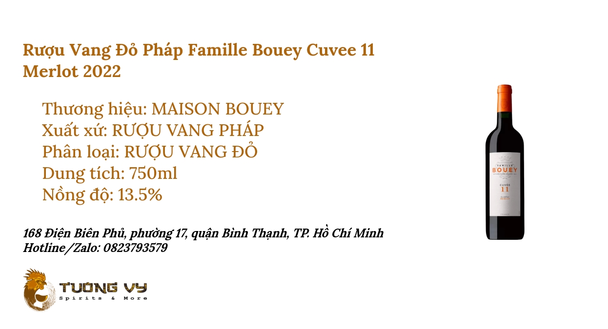 Famille Bouey Cuvee 11 Merlot 2022 - Rượu Tường Vy
