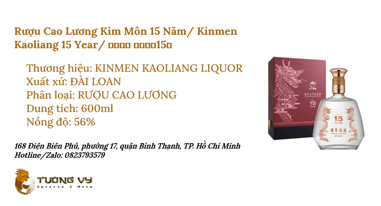Rượu Cao Lương Kim Môn 15 Năm - Rượu Tường Vy