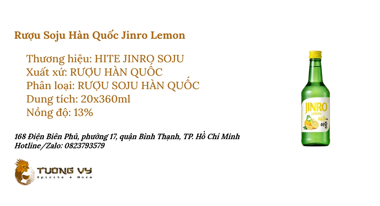 Soju Hàn Quốc Jinro Lemon - Rượu Tường Vy