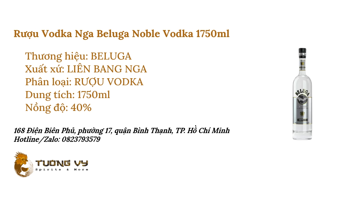 Vodka Beluga Noble Vodka 1750ml - Rượu Tường Vy