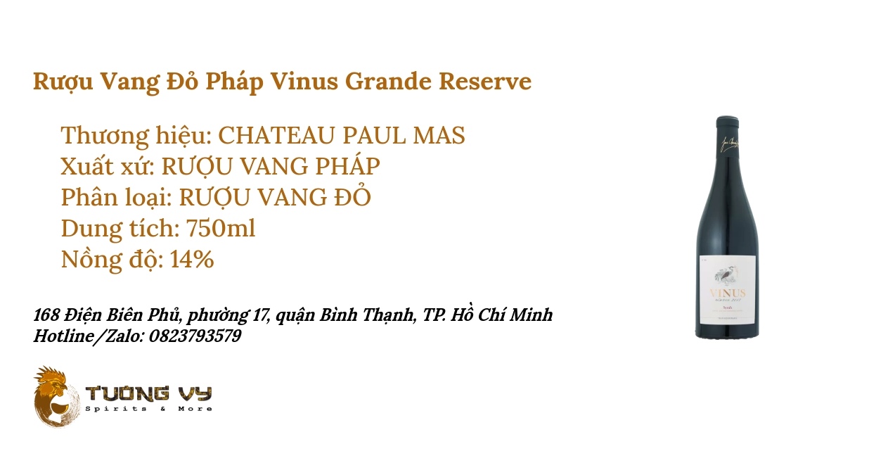 Vinus Grande Reserve - Rượu Tường Vy
