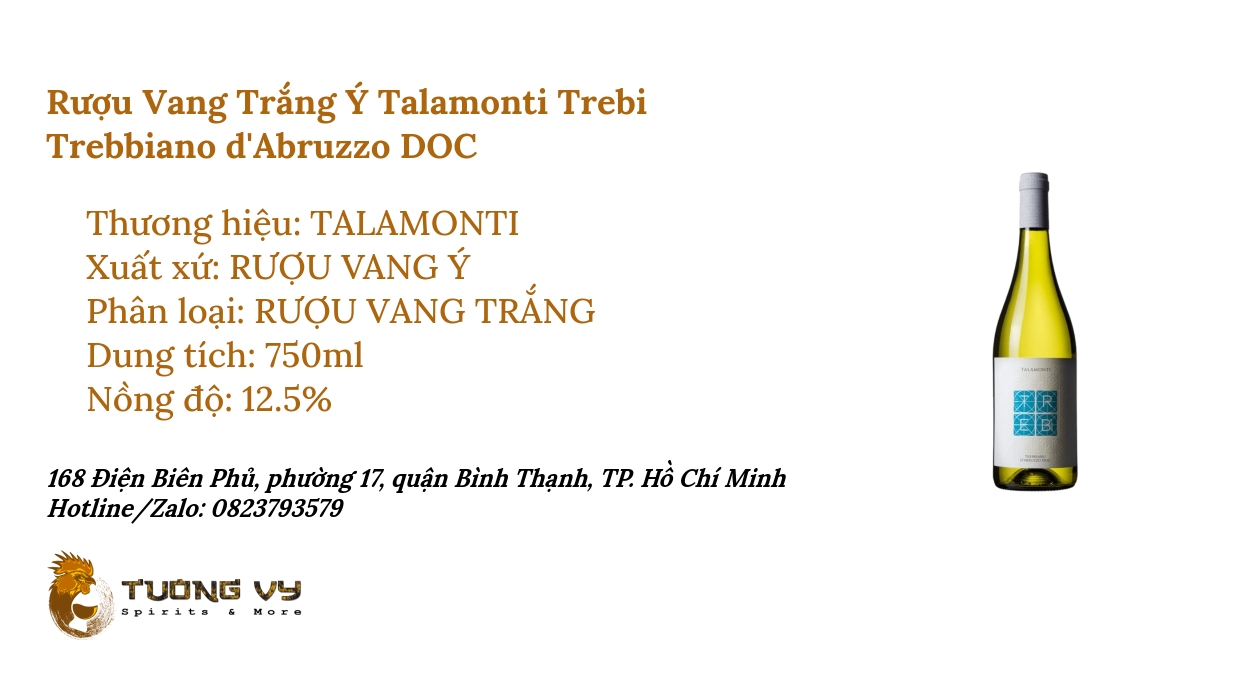 Rượu Vang Trắng Ý Talamonti Trebi Trebbiano d'Abruzzo DOC
