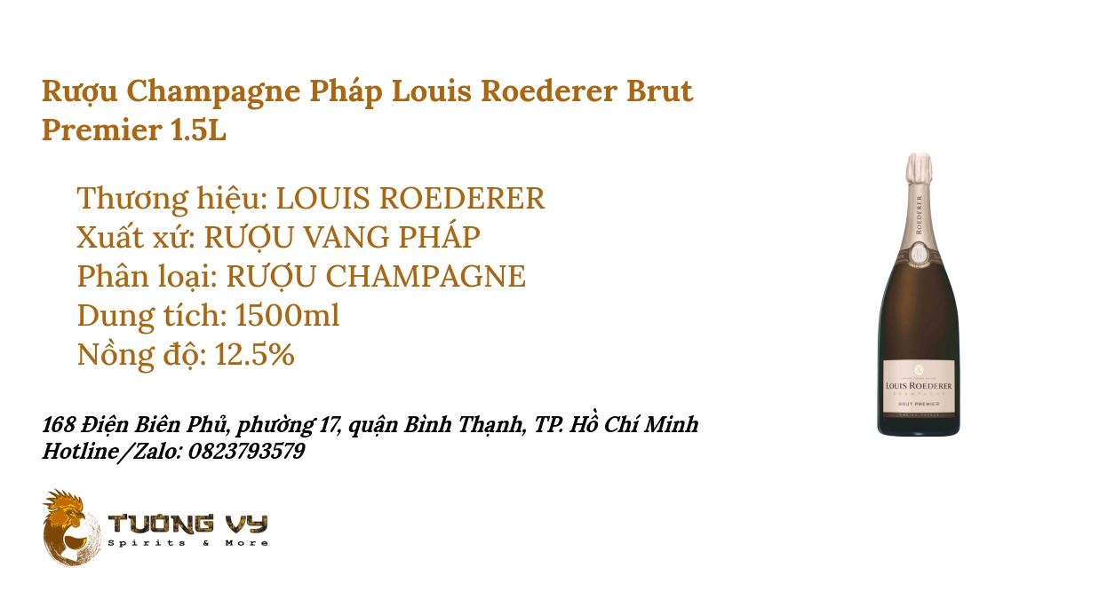 Champagne Louis Roederer Brut Premier 1.5L | Rượu Tường Vy