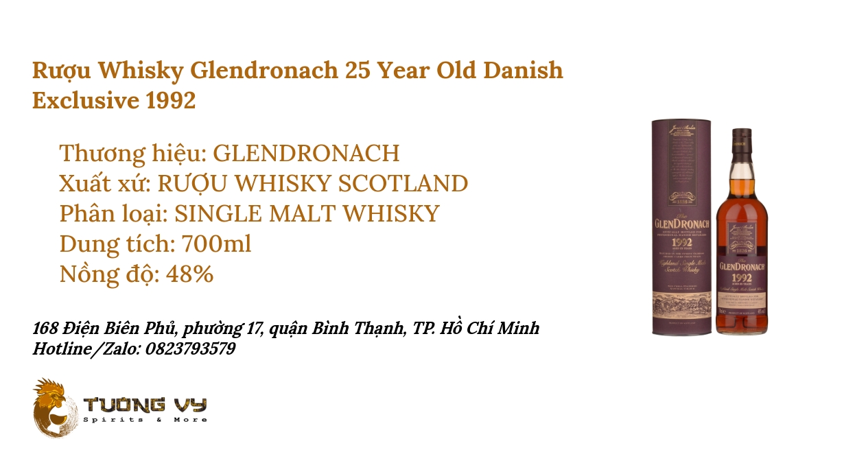 Glendronach 25 Year Old Danish Exclusive 1992 - Rượu Tường Vy