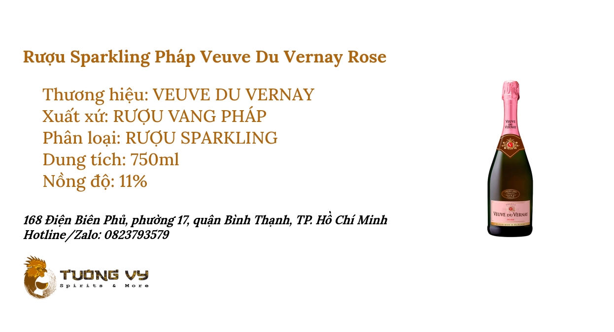 Veuve Du Vernay Rose - Rượu Sparkling Pháp | Rượu Tường Vy