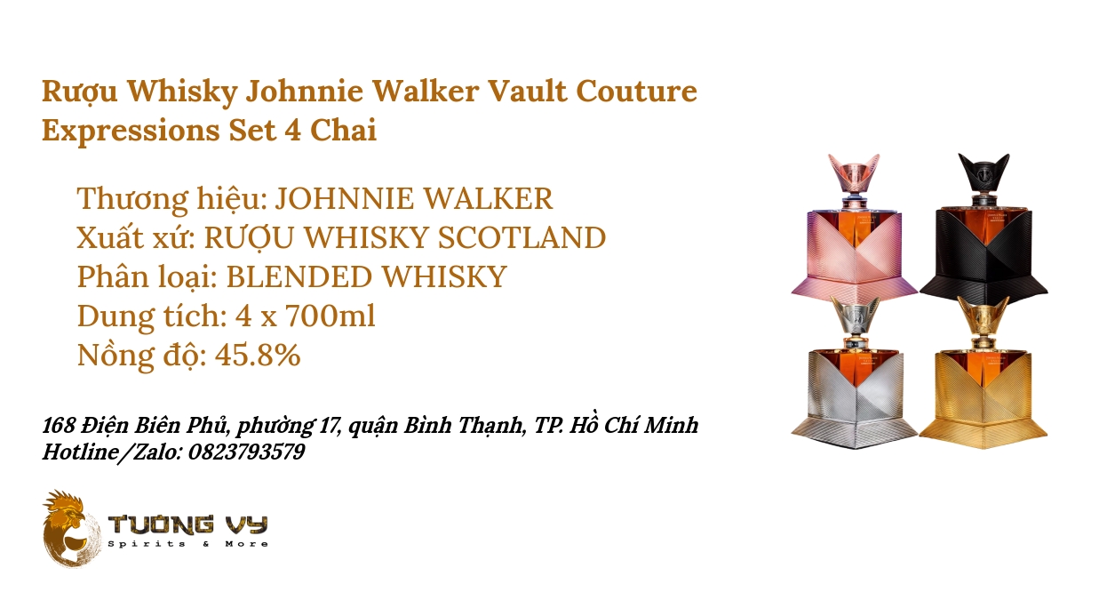 Johnnie Walker Vault Couture Expressions Set 4 Chai - Rượu Tường Vy