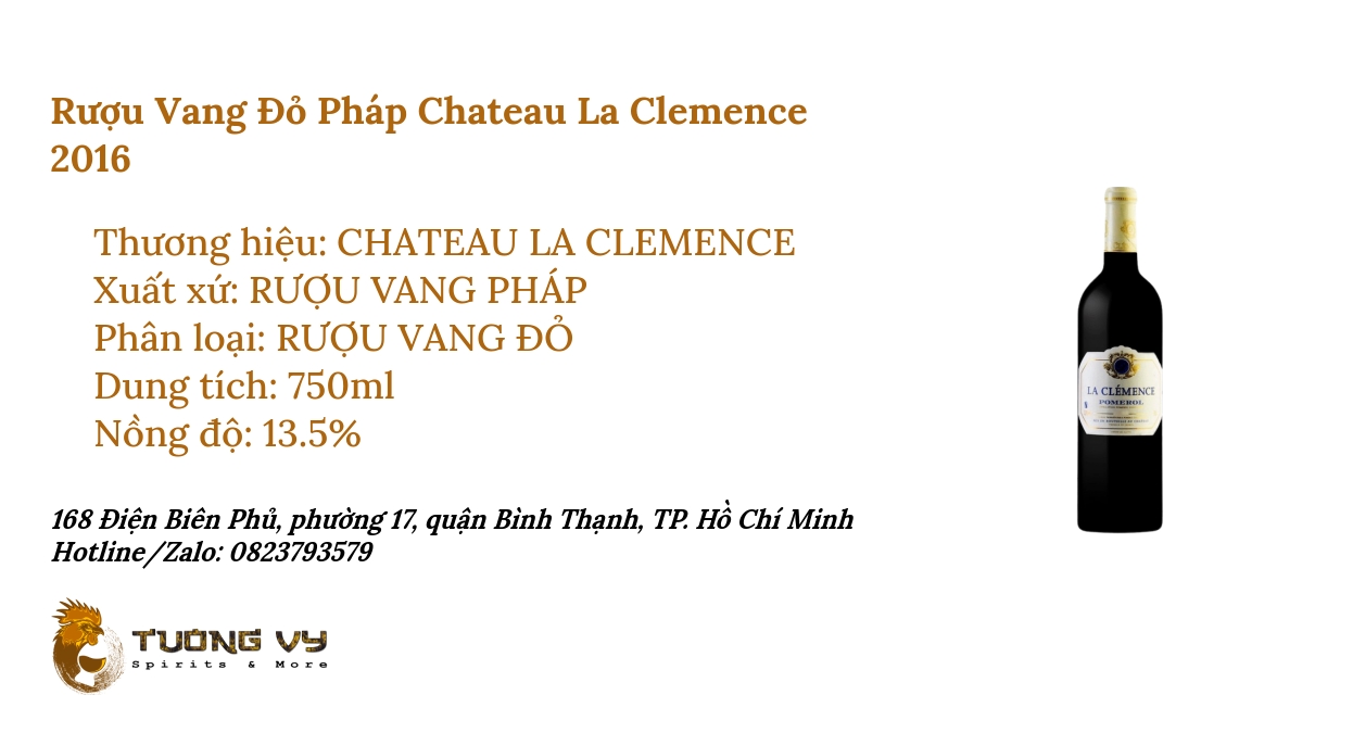 Chateau La Clemence 2016 - Rượu Vang Pháp | Rượu Tường Vy