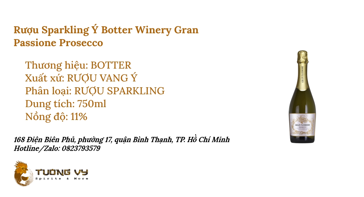 Botter Winery Gran Passione Prosecco - Rượu Sparkling Ý DOC