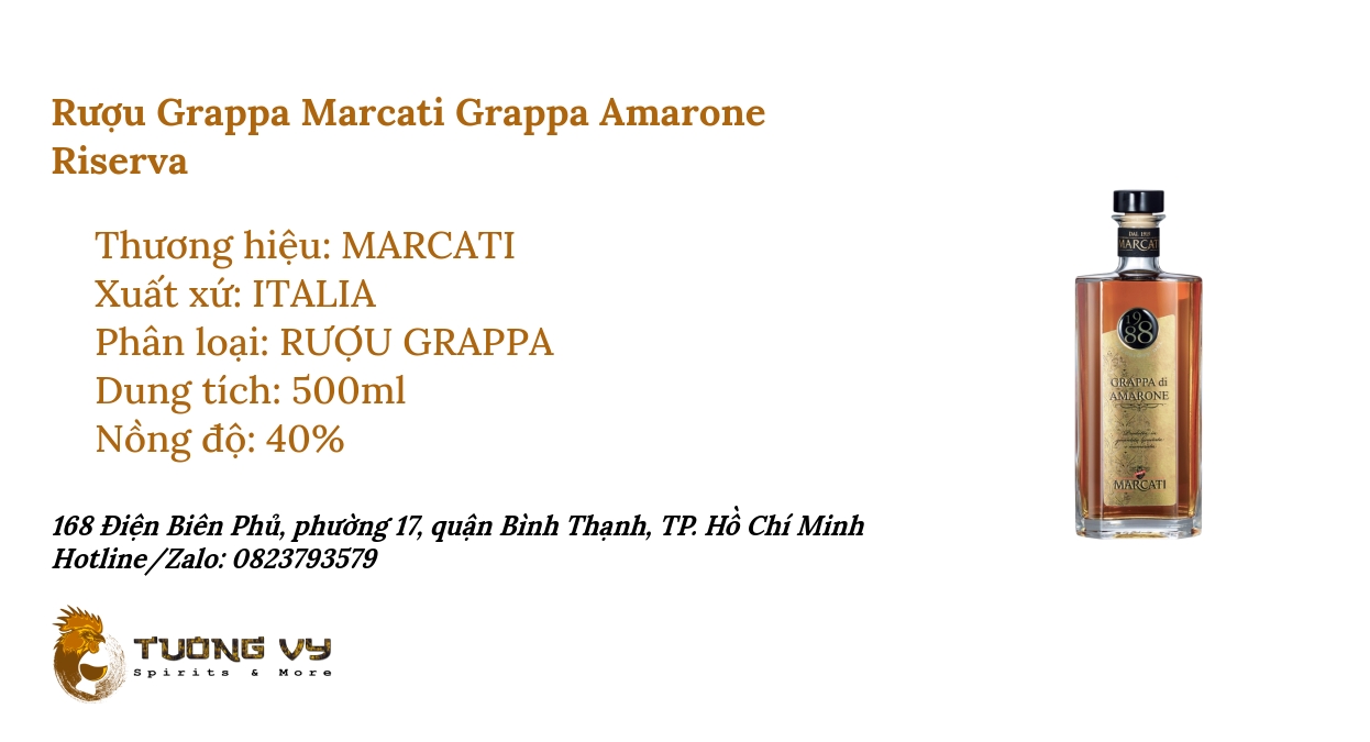 Rượu Grappa Marcati Grappa Amarone Riserva