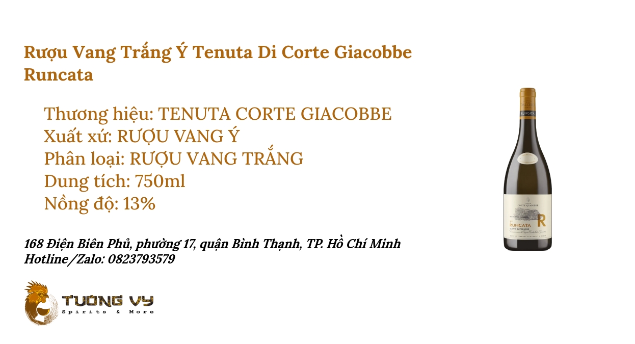 Rượu Vang Trắng Ý Tenuta Di Corte Giacobbe Runcata - Rượu Tường Vy